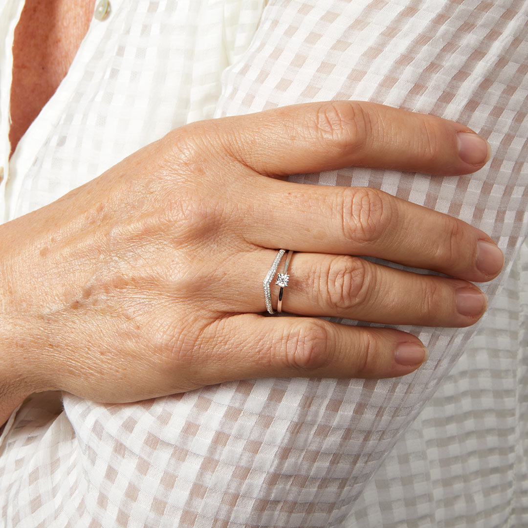 9ct White Gold Diamond Set V Shaped Eternity Ring | Yellow, White Gold ...