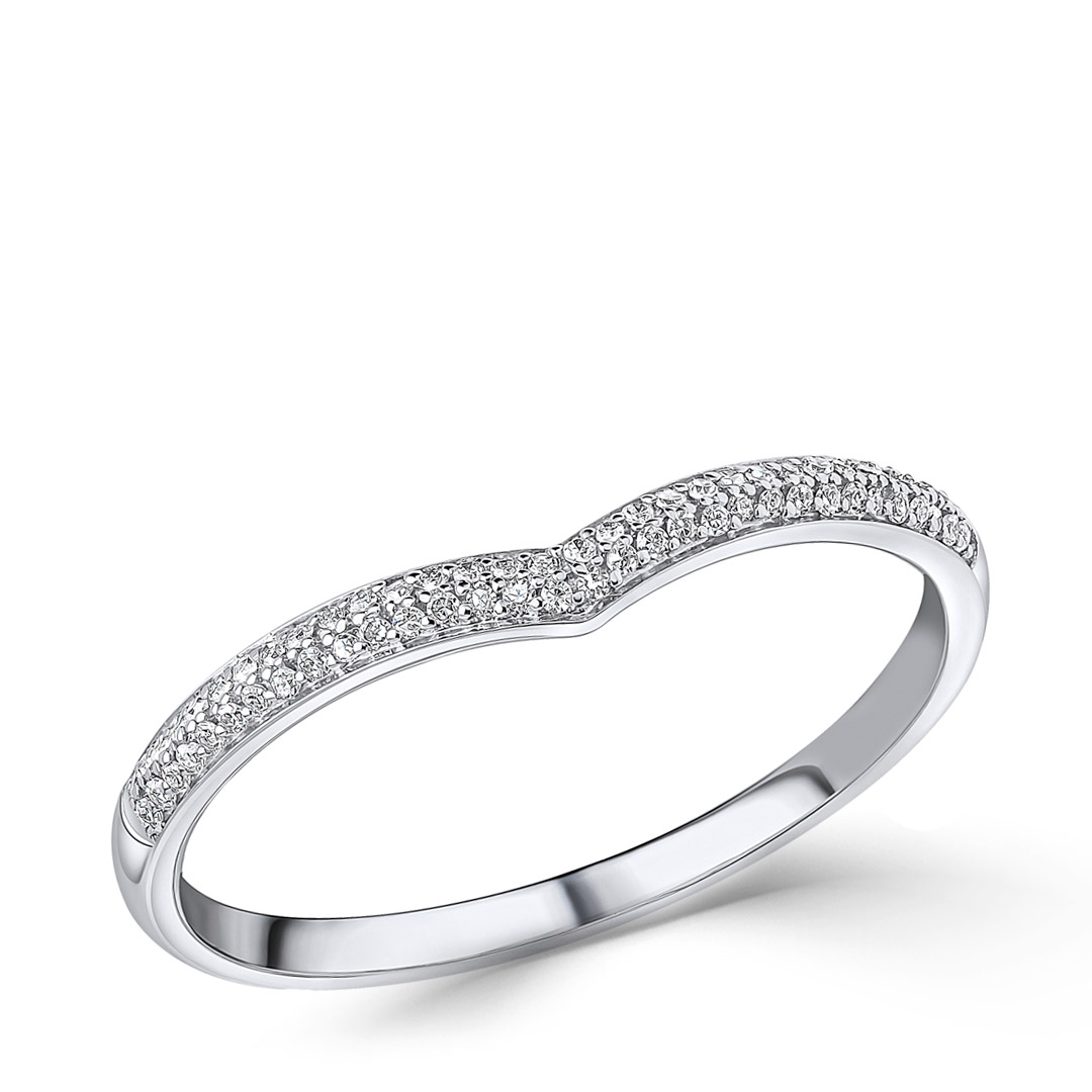 9ct White Gold Diamond Set V Shaped Eternity Ring | Yellow, White Gold ...